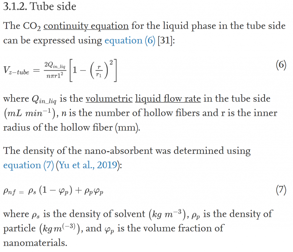 Mass transfer equation for 2-D modelling of HFMC – Science-Share